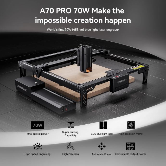 LASERSKI GRAVIRNI/REZALNI STROJ Atomstack X70 PRO 70/35W