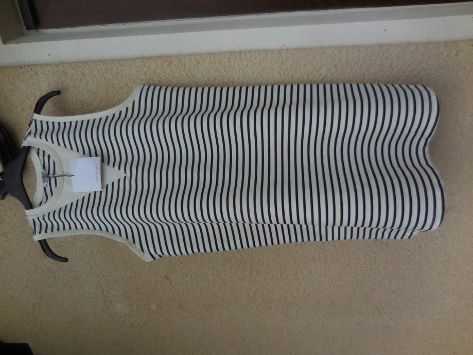 ZARA NOVA BELO ČRNA OBLEKA Z ETIKETO L