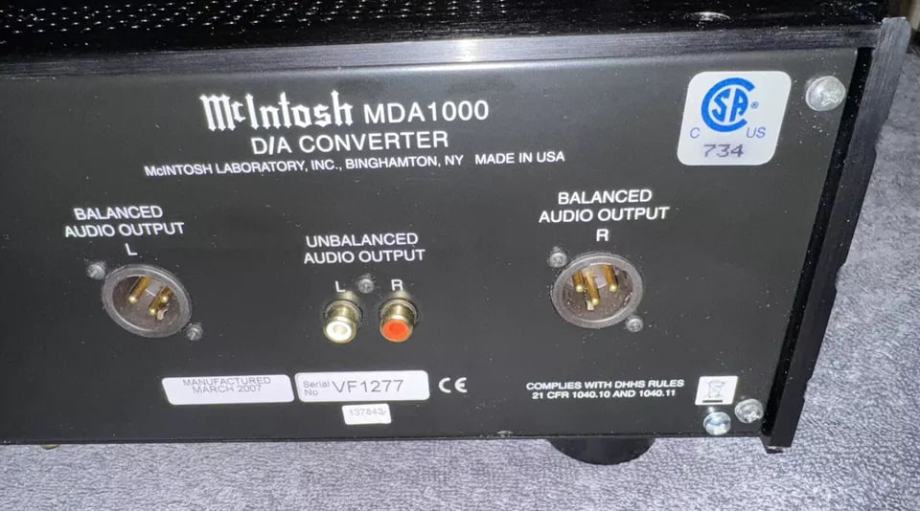 McIntosh MDA1000 Reference