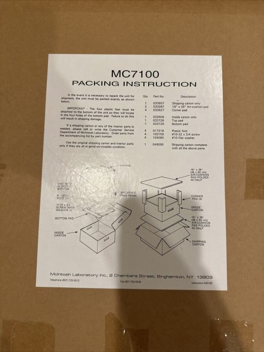 MCINTOSH Ojačevalnik moči MC-7100