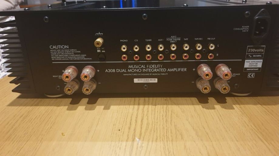 MUSICAL FIDELITY A 308 HI END HI-FI STEREO DUAL MONO OJAČEVALEC 2x300W