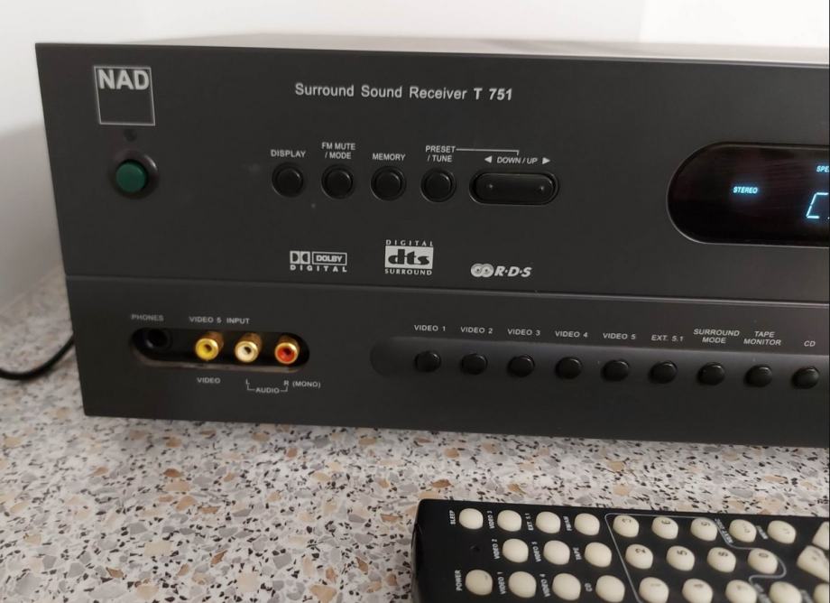 NAD T 751- HI-FI AUDIO-VIDEO SURROUND RECEIVER , 6x70W