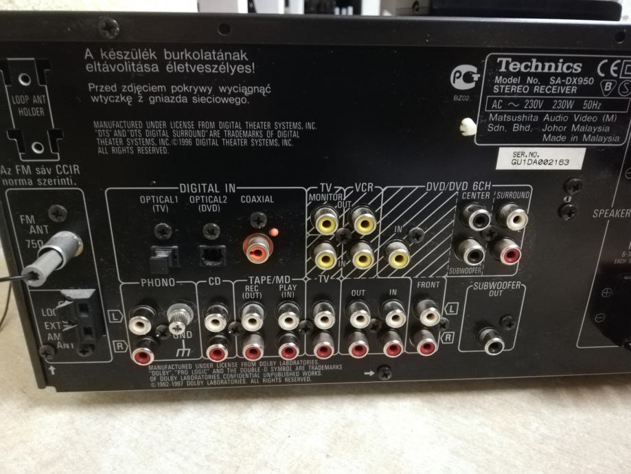 TECHNICS SA-DX950, Dolby Digital, 5.1 RECEIVER