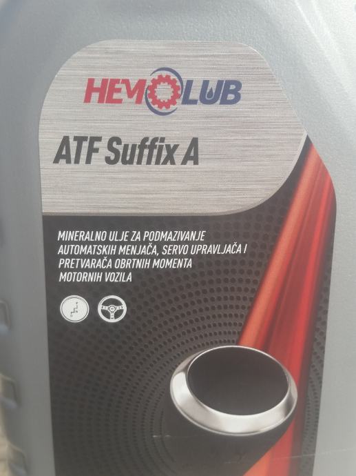 NOVO OLJE ZA AVTOMATSKE MENJALNIKE HEMOLUB ATF TIP A 1L