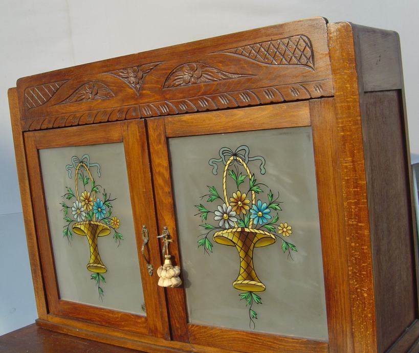 ORIGINAL KREDENCA SECESIJA, STARINSKA VITRINA JUGENDSTIL, STARA OMARA