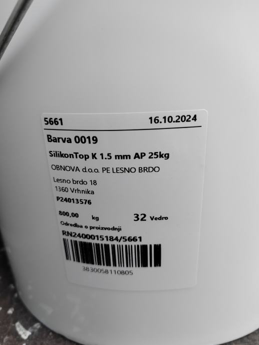 Fasadni Zaključni sloj baumit silikontop 1.5mm 0019 ap + uniprimer