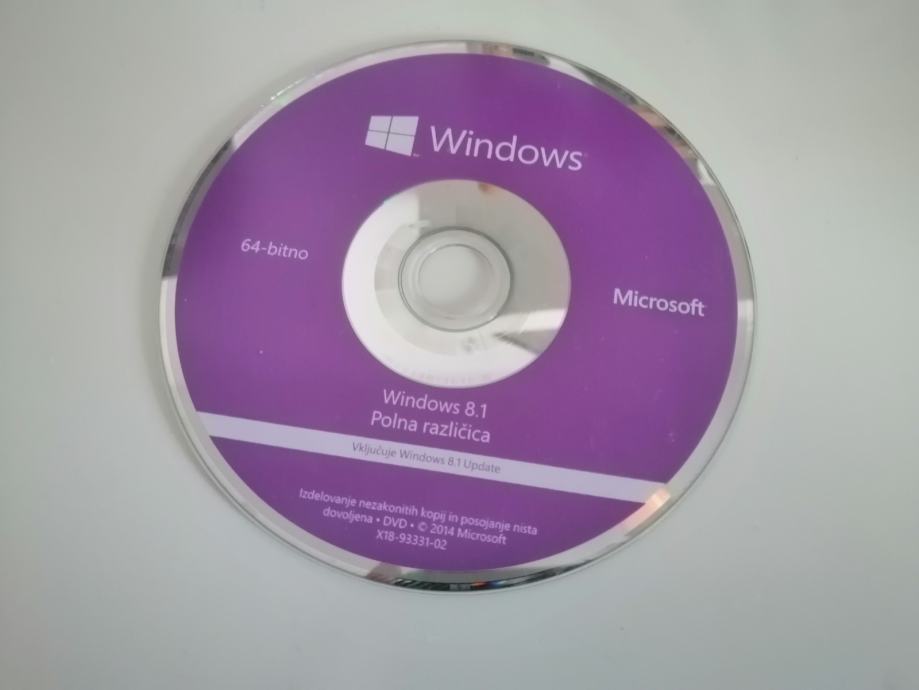 ORIGINAL MICROSOFT operacijski sistem Windows 8.1 Slovenski,DVD, 64BIT