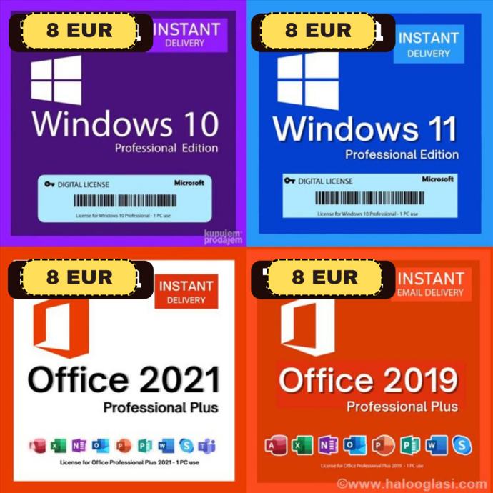 Windows 10 / 11 Office 2021 / 2019 Pro / Home Ključ Licenca Microsoft