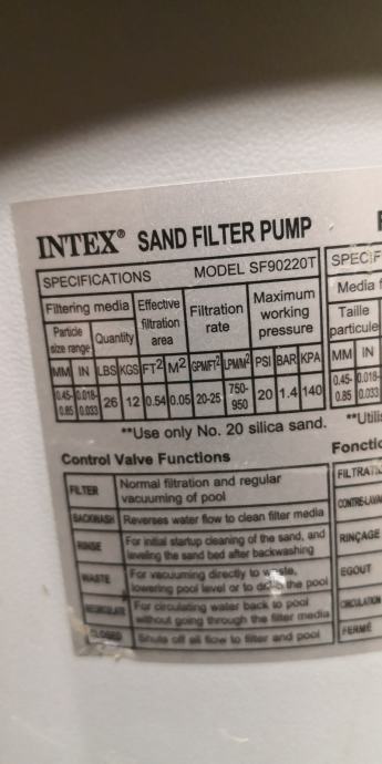 Intex pesceni filter sf90220t