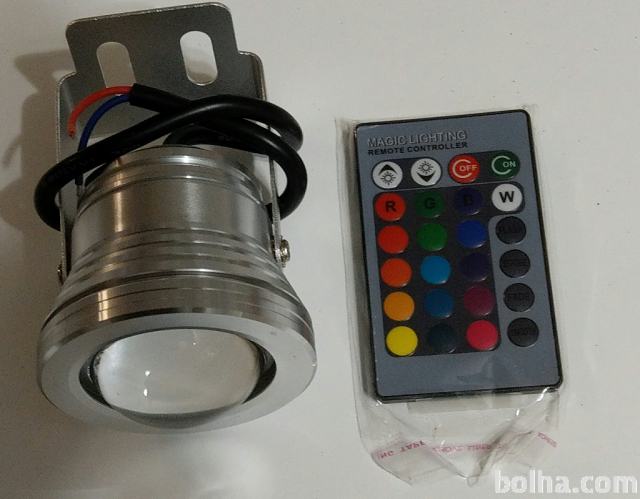 RGB LED reflektorji, vodotesni IP68 (12V, 10W) 7kos
