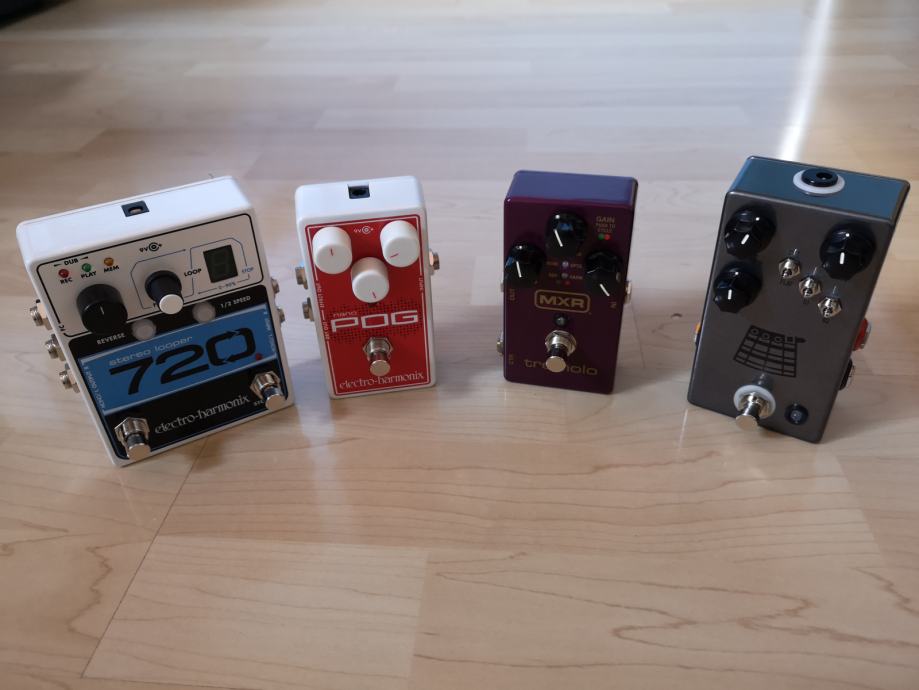 EHX Looper, Nano POG, JHS Kilt, MXR Tremolo