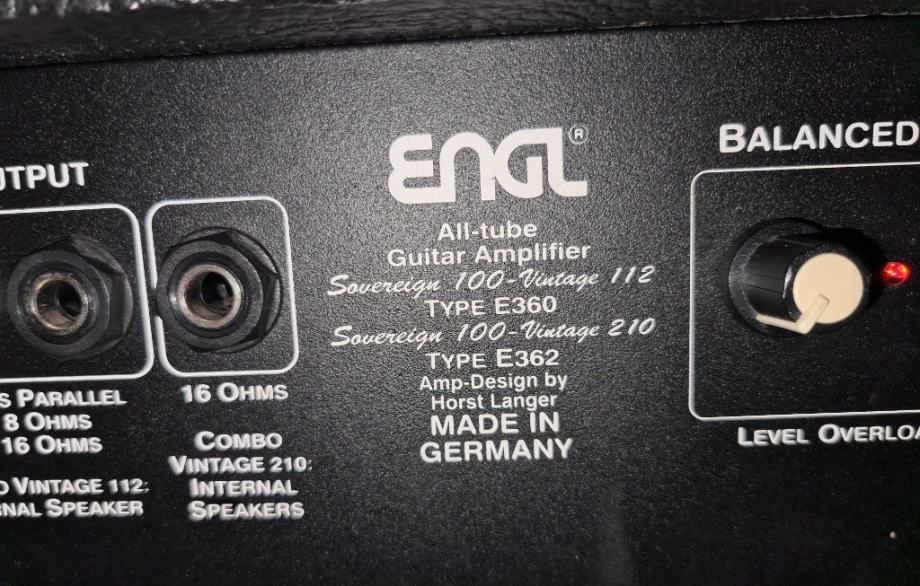 100W kitarski ojačevalec (lampaš) ENGL Sovereign 100 Vintage 112
