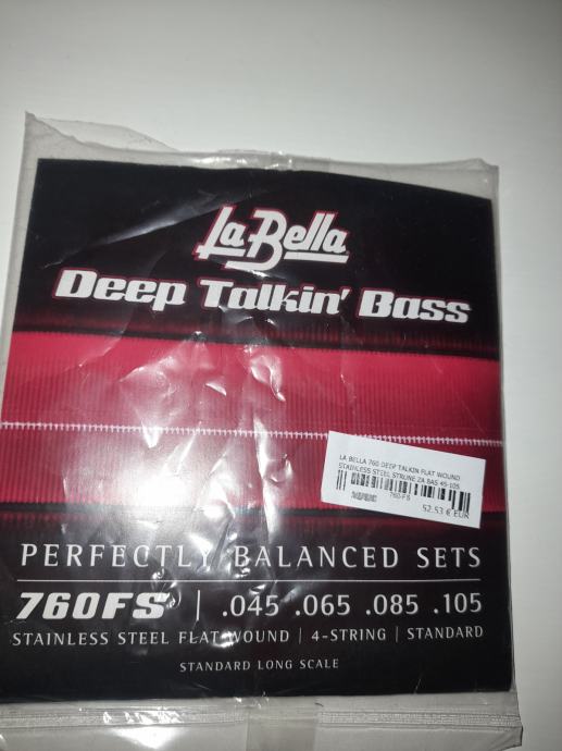 LA BELLA 760 Deep Talkin 45-105 brušene strune za bas kitaro