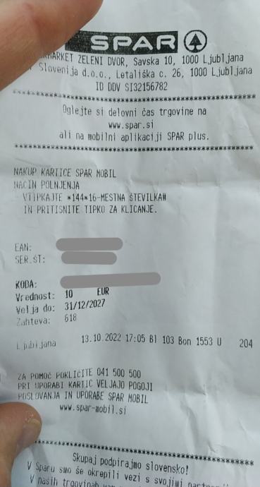 10 Everska Kartica Špar Mobil