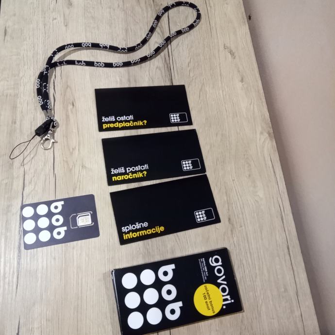 NOVO - BOB sim kartica + BOB vrvica za ključe - ( SIM kartica je 3v1 )