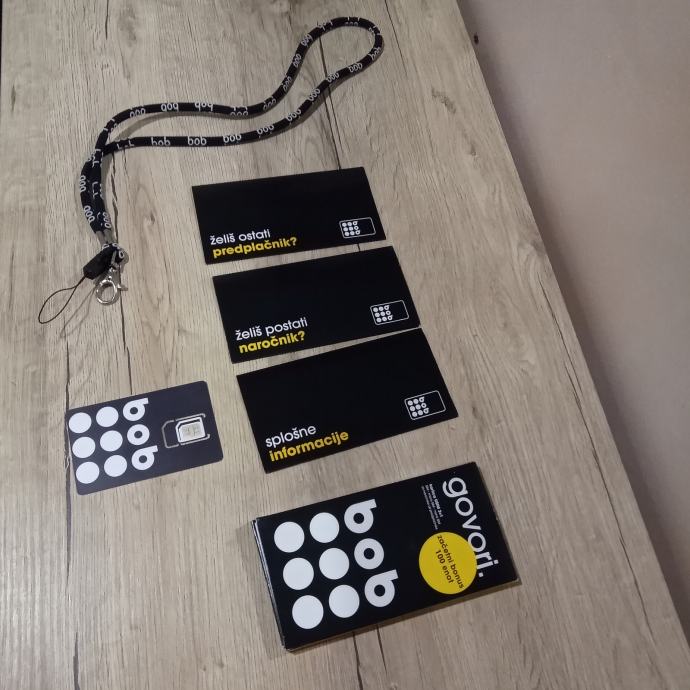 NOVO - BOB sim kartica + BOB vrvica za ključe - ( SIM kartica je 3v1 )