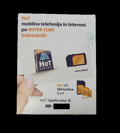 HOT (Hofer Telekom) SIM kartica NOVA z 80€ dobroimetja