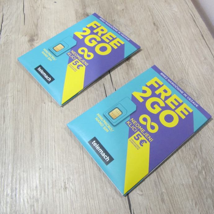 NOVO - ( 2x ) SIM kartica + 10,00 EUR dobroimetje - ( LTE 4G omrežje )