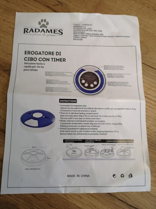 Posoda za hrano s časovnikom