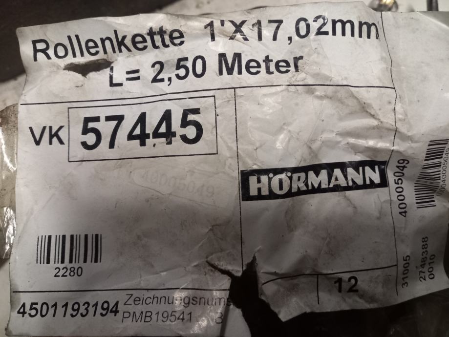 Veriga od HÖRMAN vrat, dolž.2540, korak 40, zračna šir.17, valj 16, mm