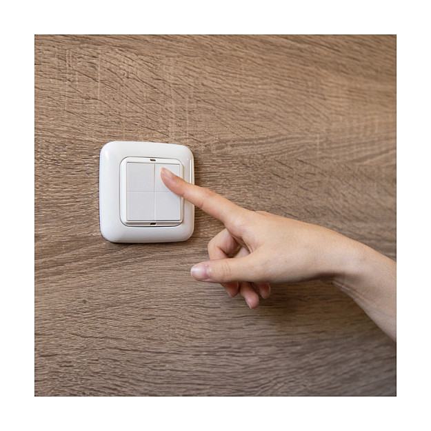 Shelly Plug & Play stensko stikalo BLU s 4 adapterji, Busch-Jaeg