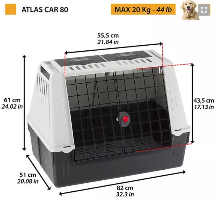Transportni box za prtljažnik Ferplast Atlas Car 80, siv