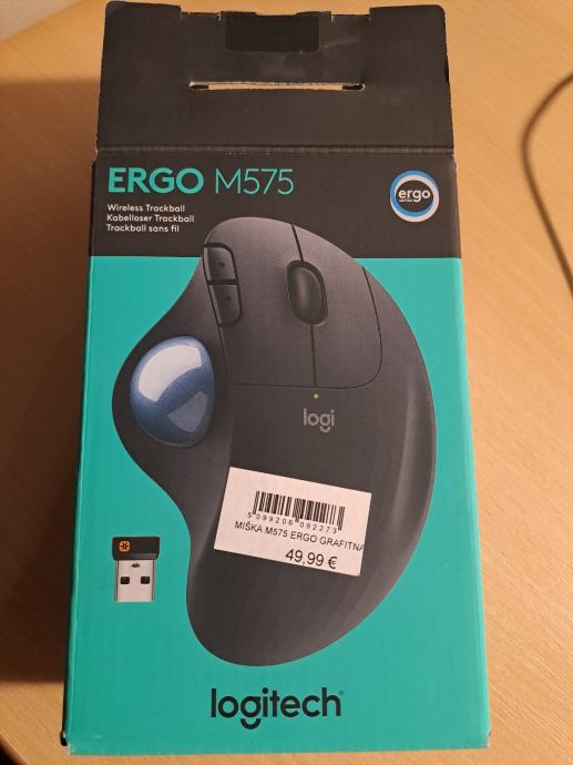 Logitech Ergo M575 ergonomska brezžična miška