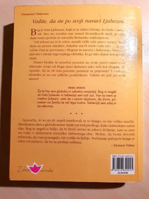 Knjiga Angelski napotki za vsak dan, avtorica: Doreen Virtue