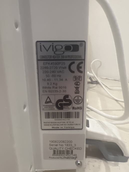 Električni radiator VIGO 2500W