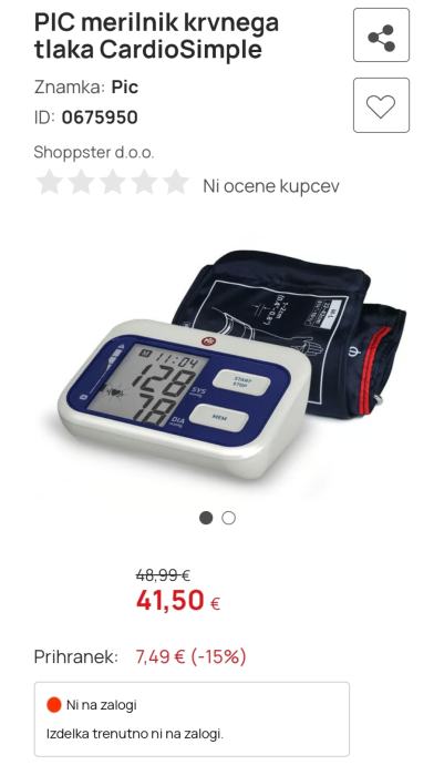 Merilnik za merjenje krvnega tlaka - NOV, NERABLJEN
