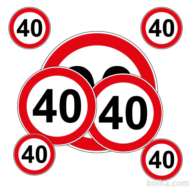 Komplet nalepk prometi znak omejitev 40