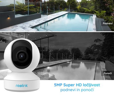Reolink E340 IP kamera, 5MP Super HD, Dual WiFi, vrtenje in nagibanje,