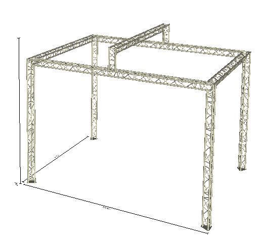 ALU truss streha 5x7,5m višina 4,5m komplet