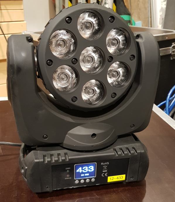 set 16 kanalni led beam moving head 7x12W Cree RGBW