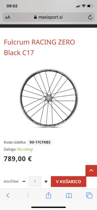 Obroči za cestno kolo Fulcrum