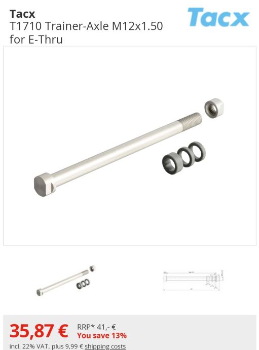 Trenažer tacx vortex + thru axle