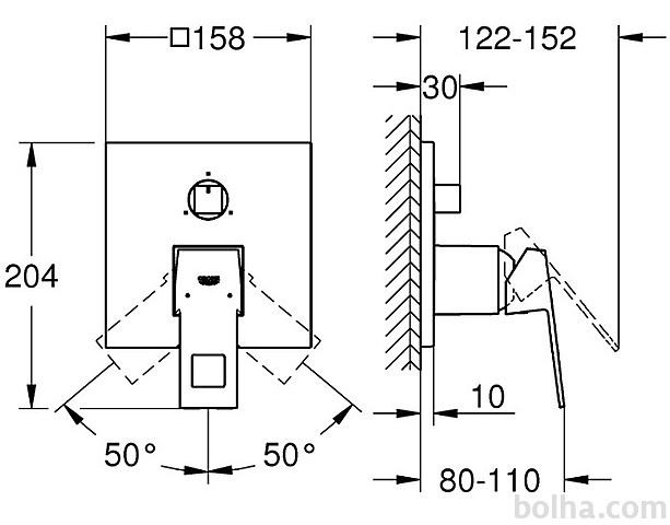 GROHE Eurocube 24094000 kopalniška enoročna podometna armatura za...