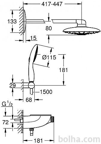 GROHE Rainshower System SmartControl 360 DUO Combi 26443LS0 komplet...