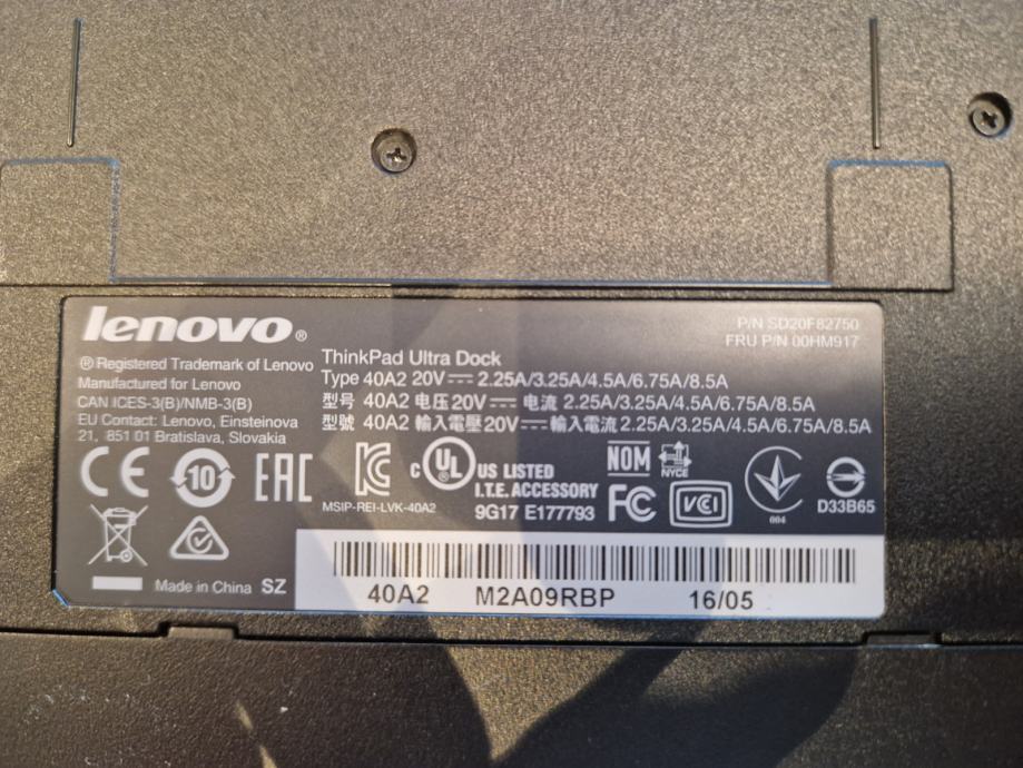 Lenovo ThinkPad 40A2 docking postaja