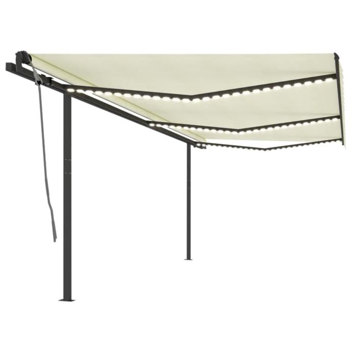 Avtomatska tenda LED + senzor 6x3,5 m krem