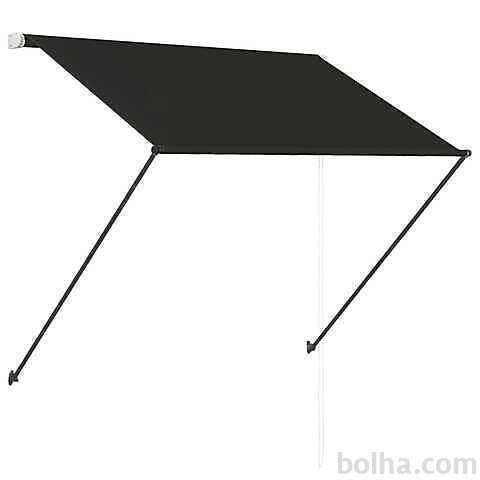 vidaXL Zložljiva tenda z LED lučmi 100x150 cm antracitna