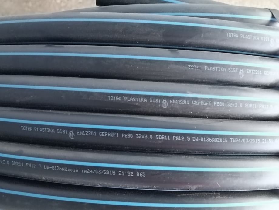 Vodovodna cev PE 80 32x3 50m , za rastlinjak