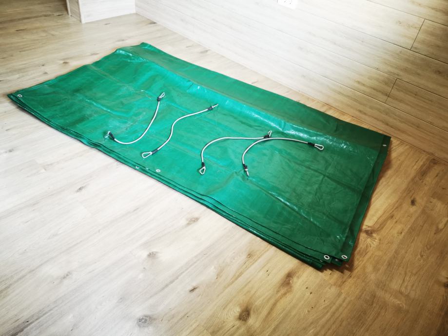 ZAŠČITNA PONJAVA 4 X 5 m & 4x napenjalna vrv s sponko