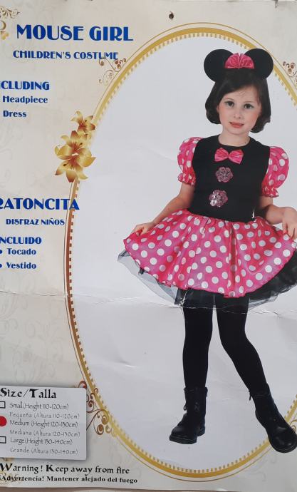 PUST - Pustna maska - Minnie velikost 120-130 cm