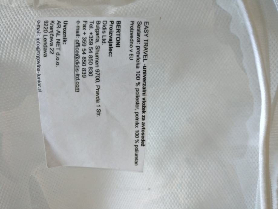 Easy travel - univerzalni vložek za avto sedež