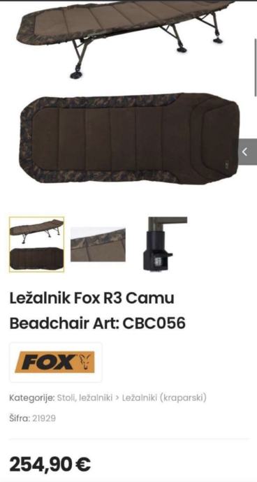 Ležalnik Fox R3 + Spalna vreča Fox R3 CAMO******