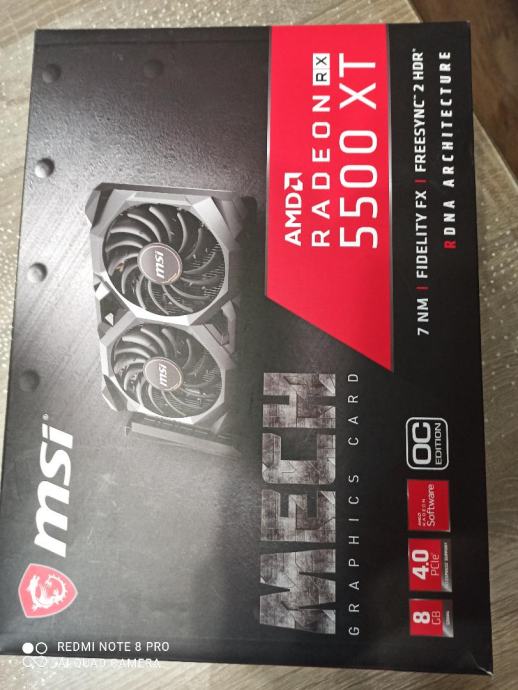 MSI RADEON RX 5500 XT MECH 8G OC (912-V382-007). novo