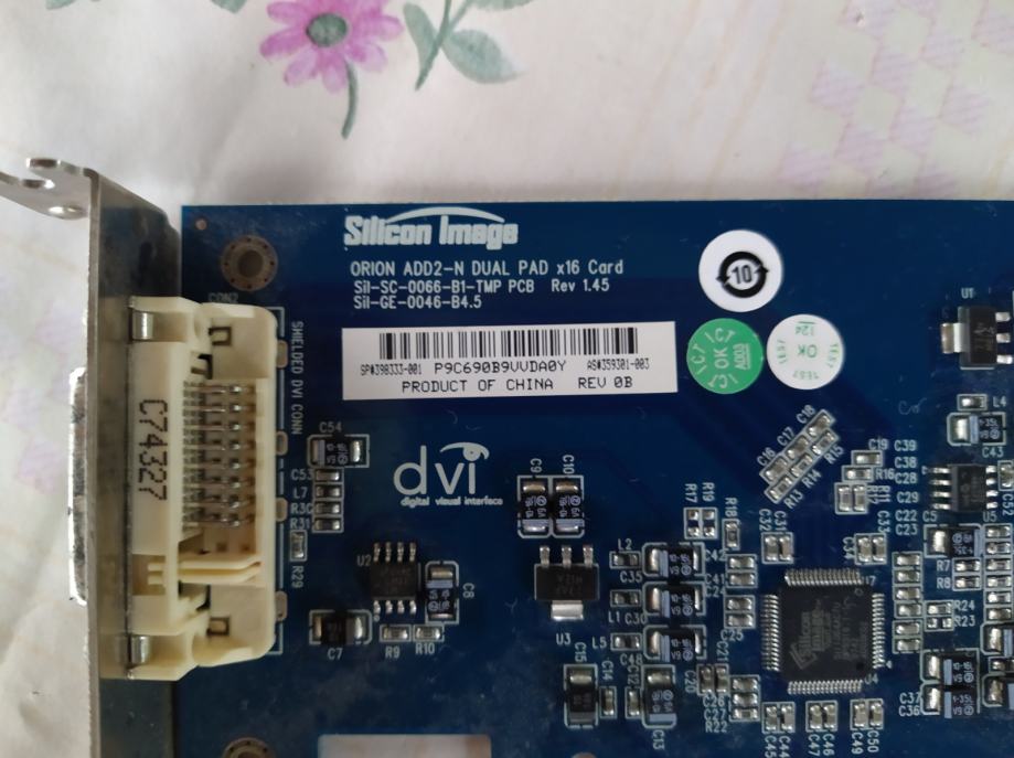 Silicon Image Orion Add2-N Dual Pad x16 PCI-E DVI Graphics Card- Sill3