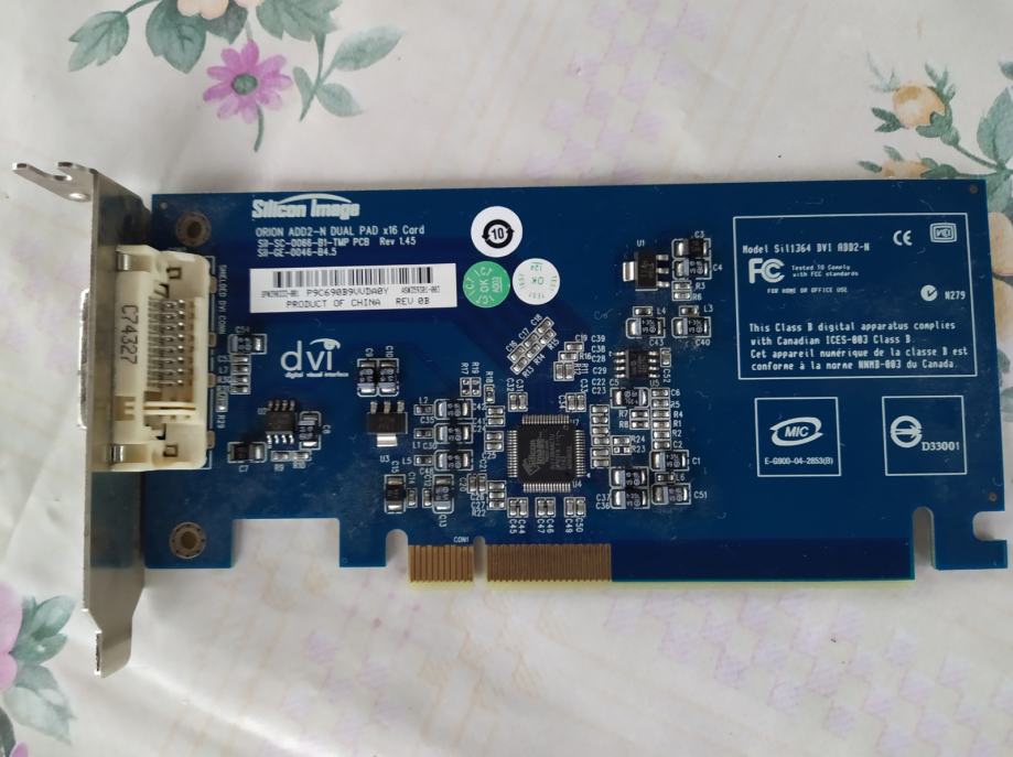 Silicon Image Orion Add2-N Dual Pad x16 PCI-E DVI Graphics Card- Sill3