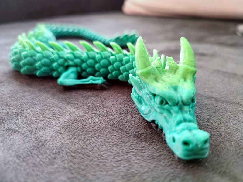 3D natisnjen gibljiv kitajski zmaj